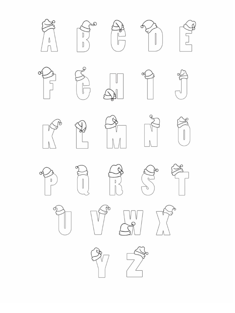 Printable Christmas Bubble Letters Alphabet | PDF