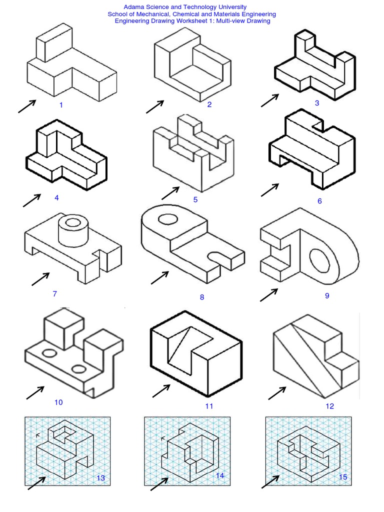 Multiview Drawing Worksheet 2022. | PDF