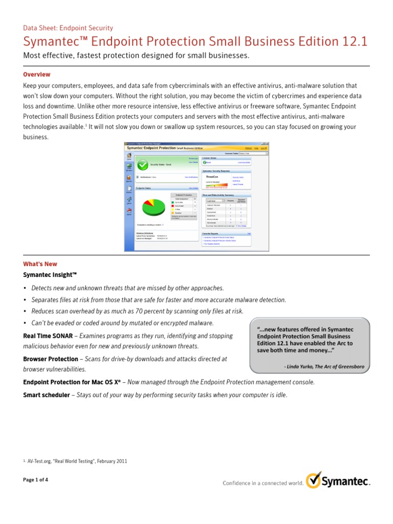 Symantec™ Endpoint Protection Small Business Edition 12.1 | PDF ...