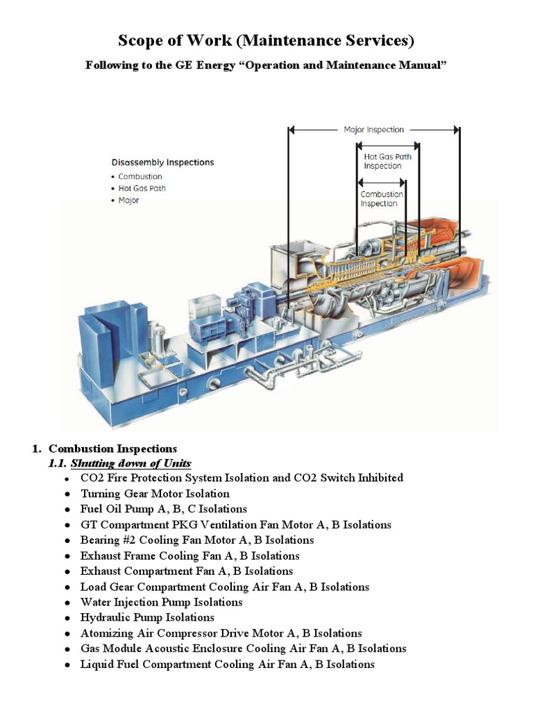 Scope of Work For Gas Turbine | PDF | Pipe (Fluid Conveyance) | Duct (Flow)