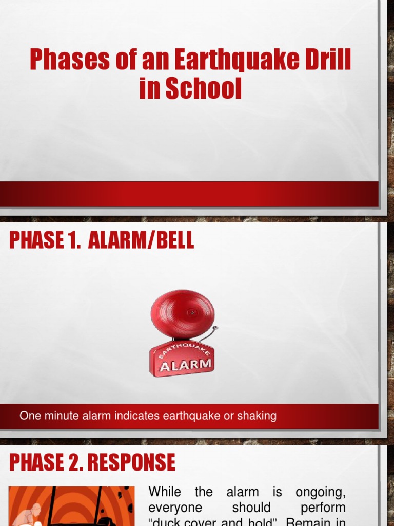 Phases of An Earthquake Drill in School | PDF