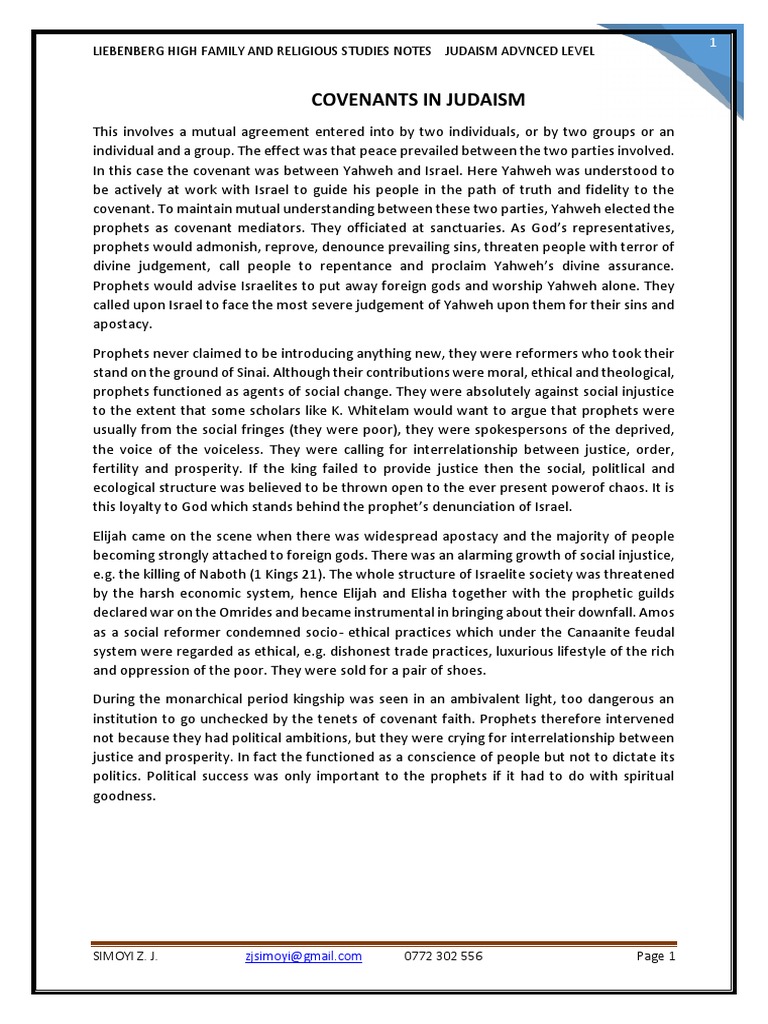 Judaism Notes Edited | Download Free PDF | Covenant (Biblical) | Book ...