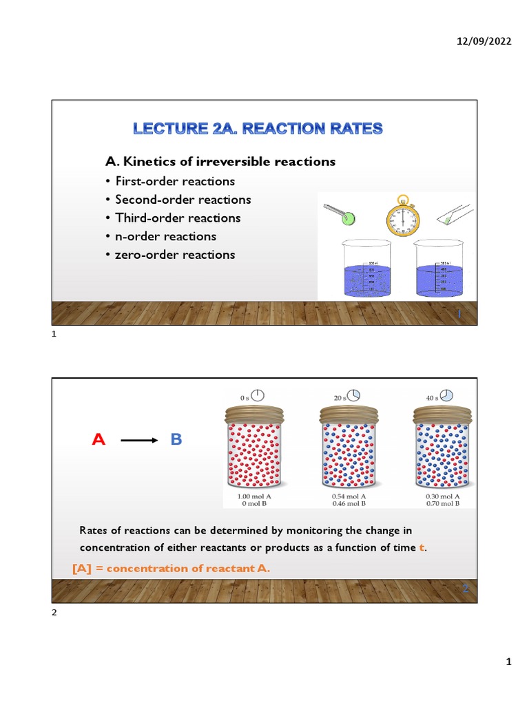2a REACTION RATE | PDF | Industrial Processes | Chemical Kinetics