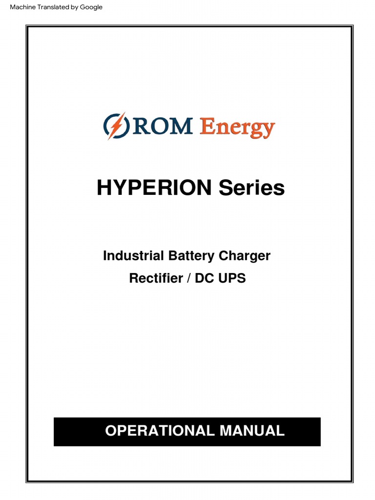 ROM Hyperion Battery Charger User's Manual | PDF | Battery Charger ...