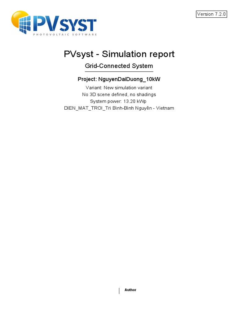 Pvsyst - Simulation Report: Grid-Connected System | PDF | Photovoltaics ...