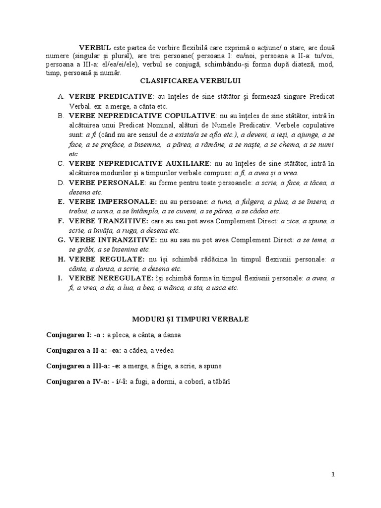 Moduri Si Timpuri Verbale | PDF