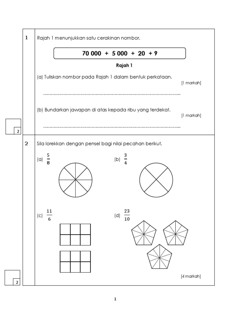 Math Paper 2 (Tahun 4) | PDF