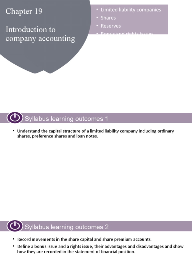 Chapter 19 - Introduction To Company Accounting | PDF | Dividend ...