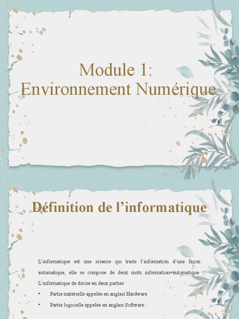 Définition de l’Informatique | PDF | Système d'exploitation ...