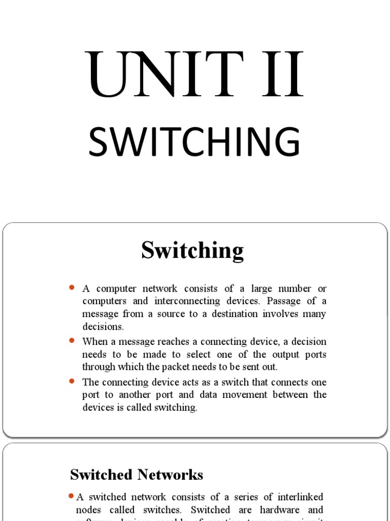 11 Switching | PDF | Computer Network | Packet Switching