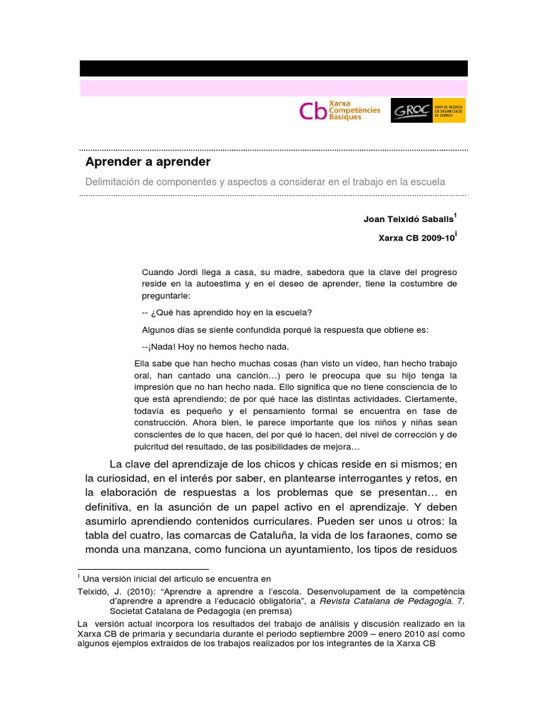 Aprender A Aprender | PDF | Aprendizaje | Motivacional