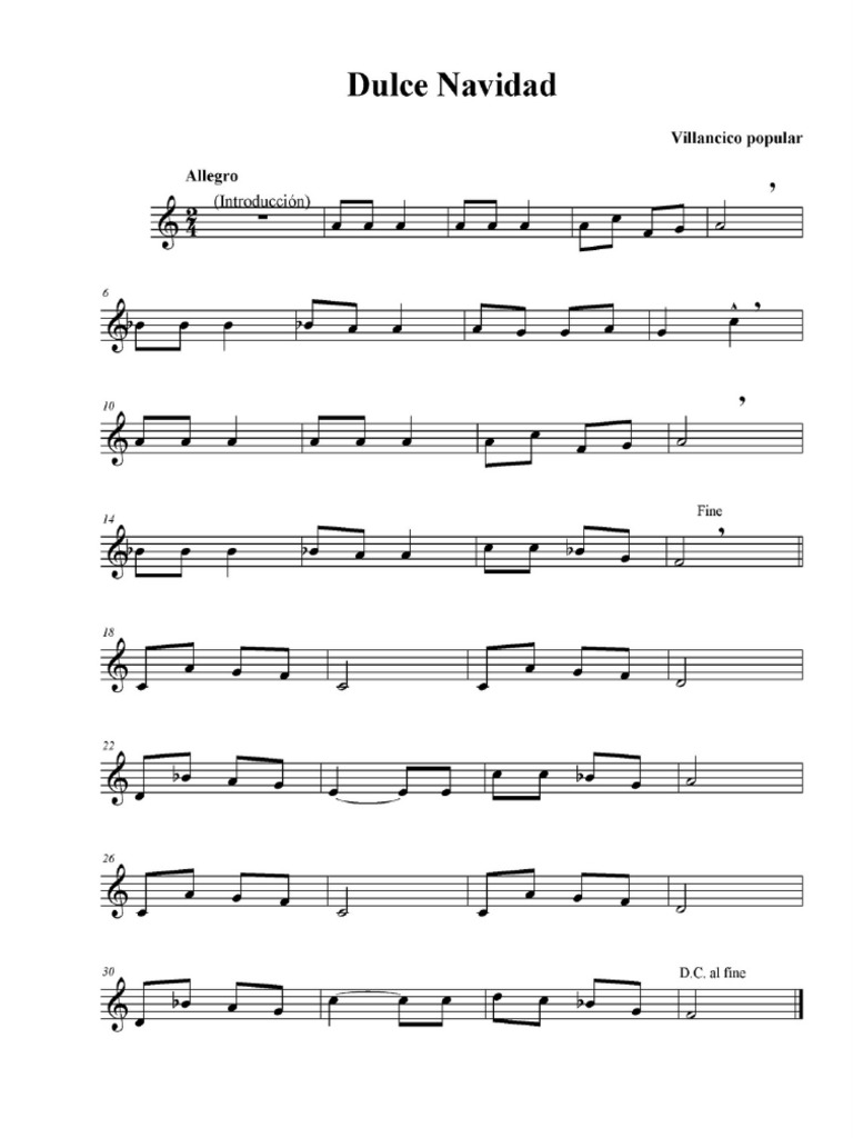 Dulce Navidad Villancico para Flauta | PDF