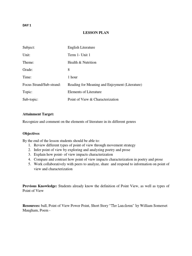 LESSON Plan Grade 8 SPI | PDF