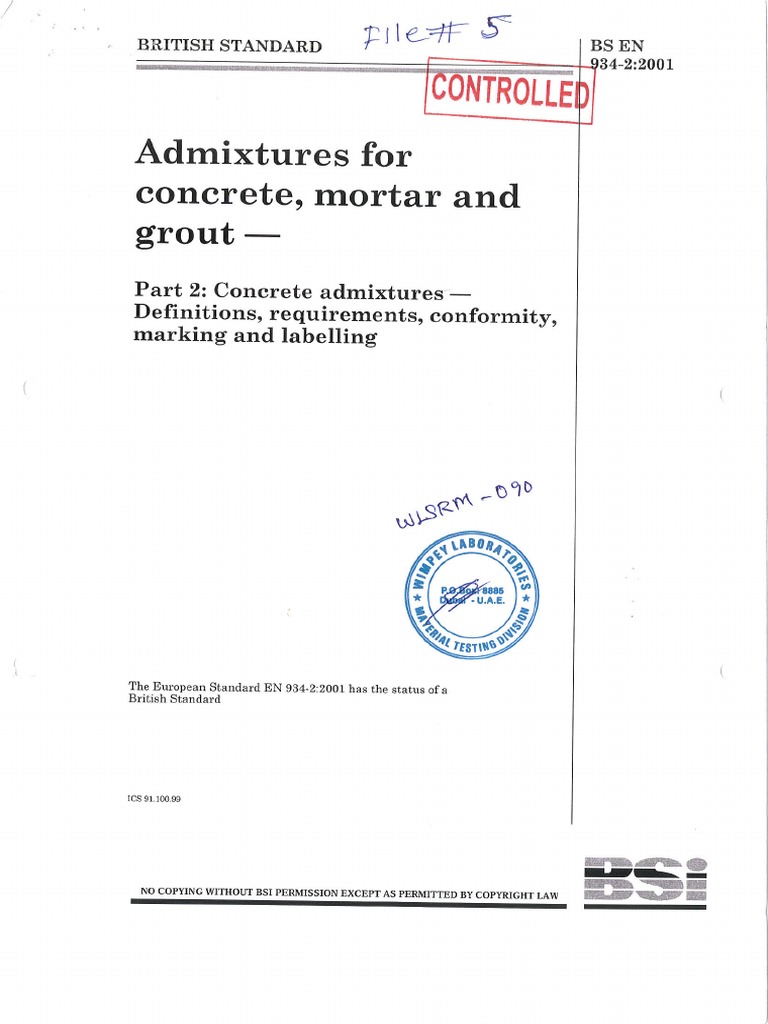 BS en 934-2 | PDF