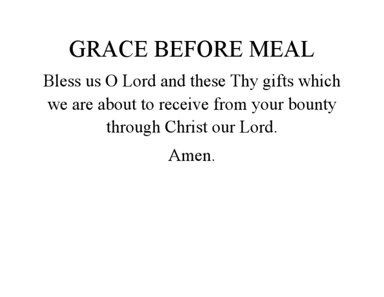 Grace Before Meal | PDF