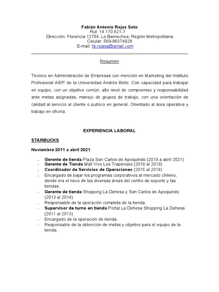 CV-Fabián Antonio Rojas Soto 15.05.2021 | PDF | Informática | Business