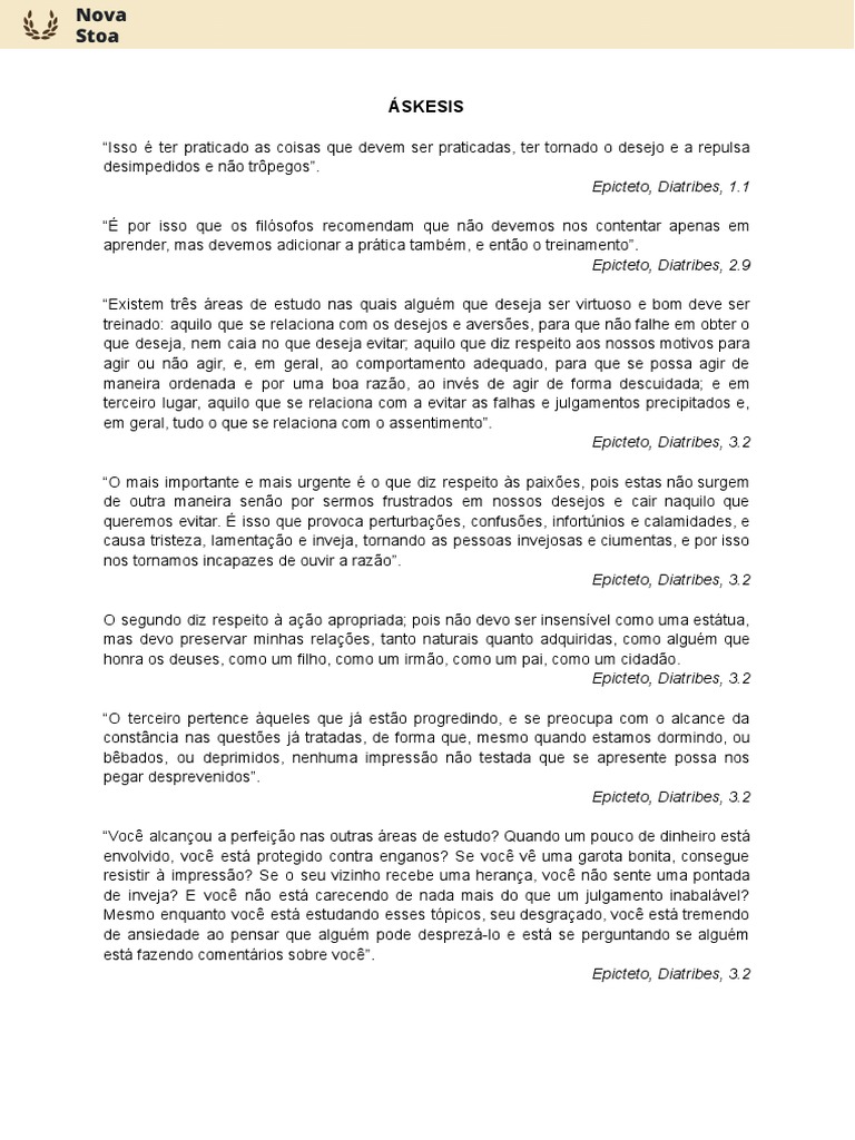 Nova Stoa - Áskesis | PDF