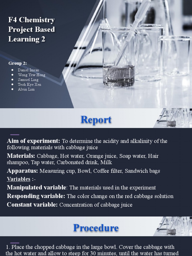 F4 Chemistry Project Based Learning 2 | PDF | Ph | Physical Sciences