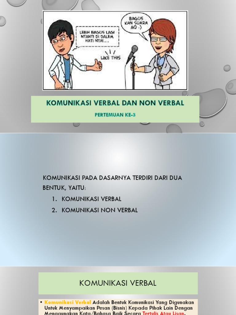 Komunikasi Verbal Dan Non Verbal | PDF