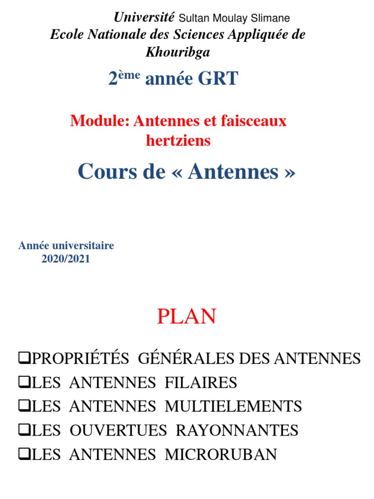 Types d'antennes en télécommunication | PDF | Antenne (Radio) | Électricité