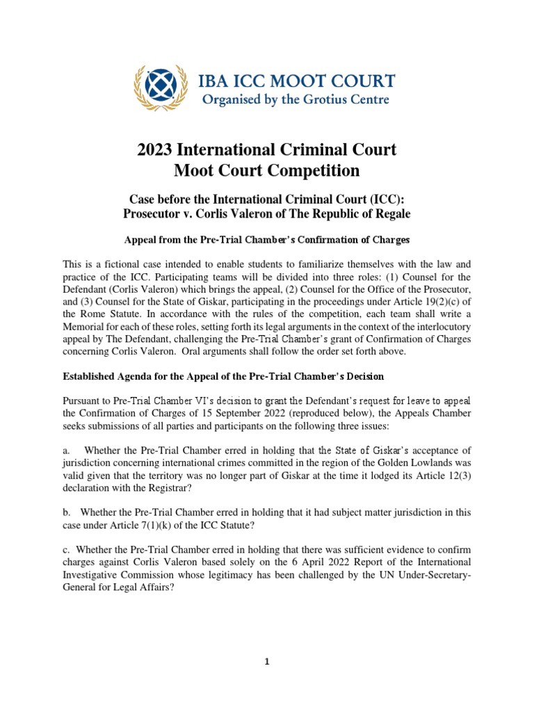 2023 Case ICC Moot Court Competition | PDF