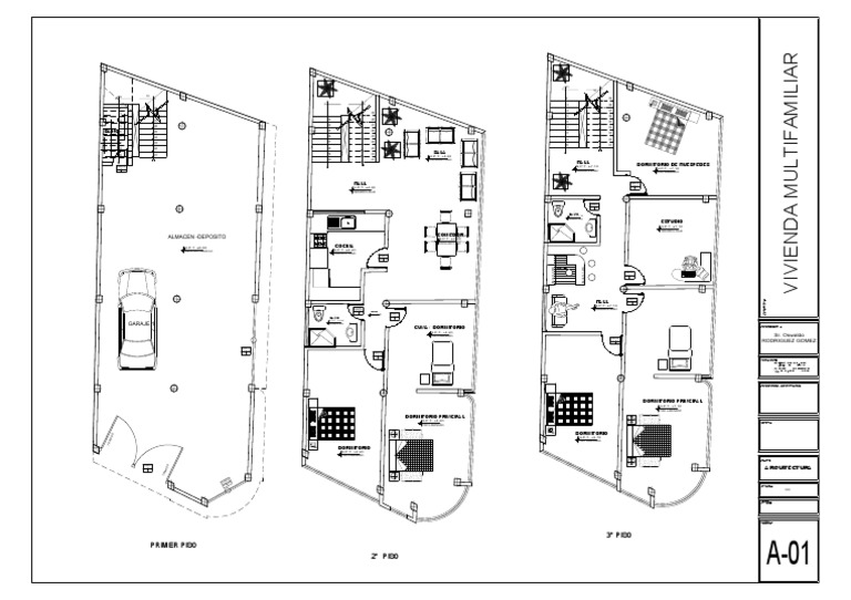 Planos de PLANTA Vivienda Unifamiliar 7.5 X 17 M | PDF