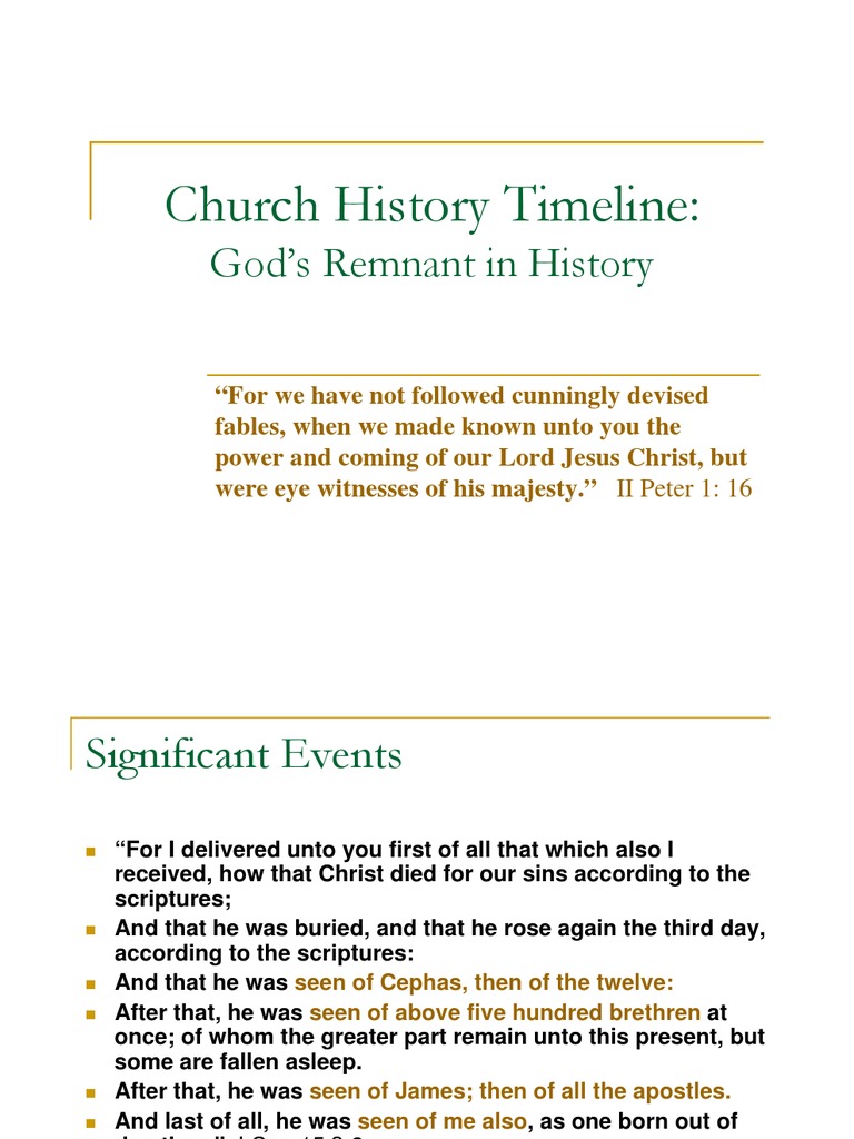 Christian History Timeline - God's Remnant in History | PDF ...