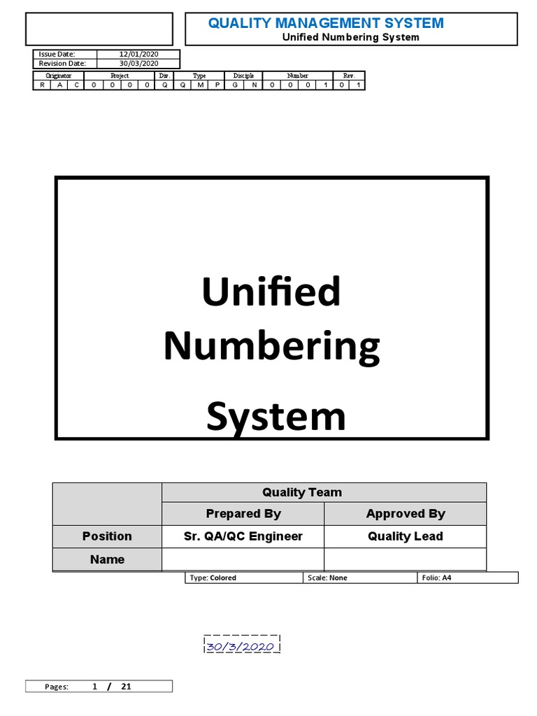 Unified Numbering System | PDF | Business | Business Process