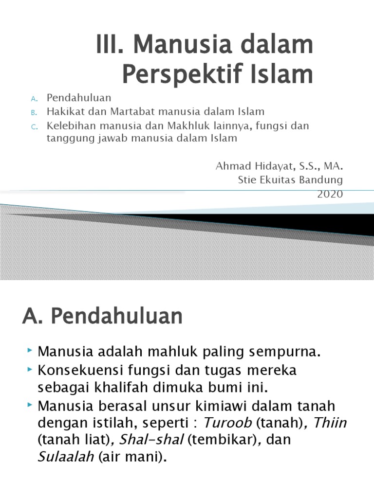 III Manusia Dalam Perspektif Islam | PDF