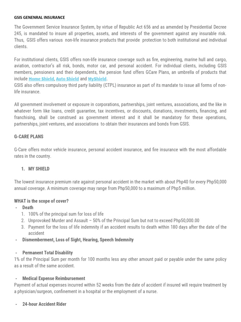 Gsis Genenral Insurance | PDF