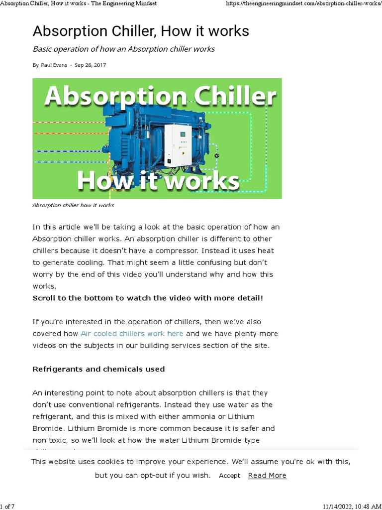 Absorption Chiller, How It Works - The Engineering Mindset | PDF