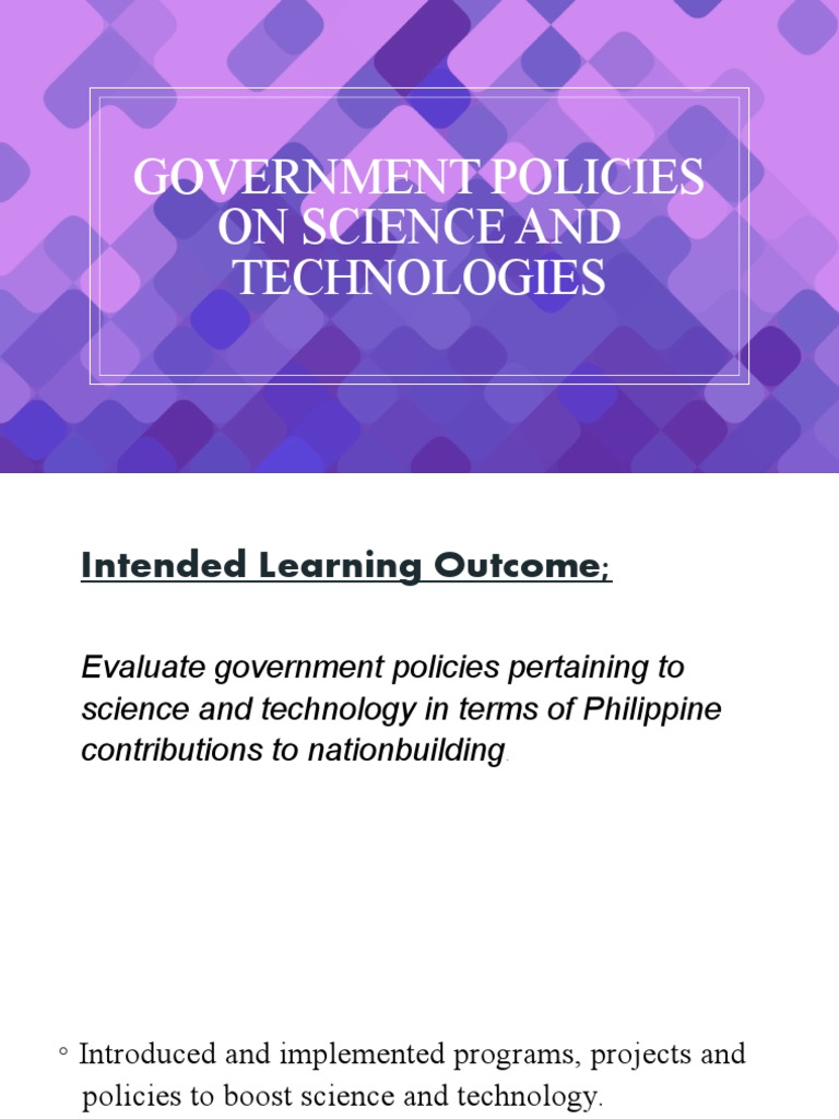 Government Policies On Science and Technologies | PDF