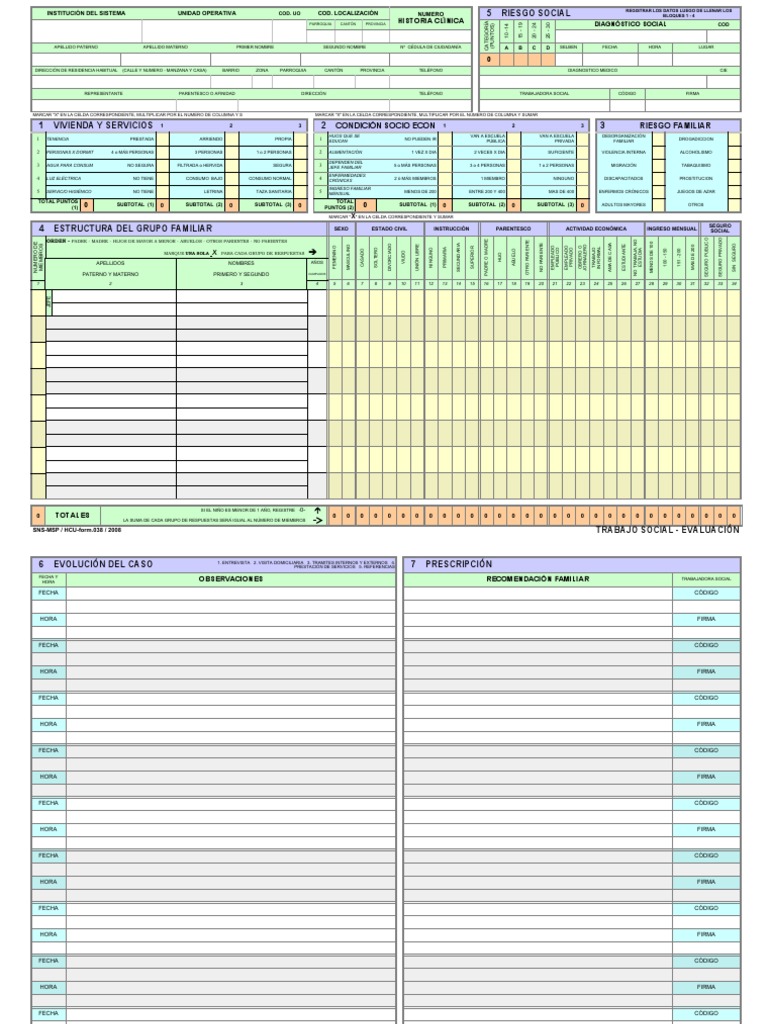 Form. 038 TRABAJO SOCIAL | PDF | Trabajo Social | Ciencias de la Salud