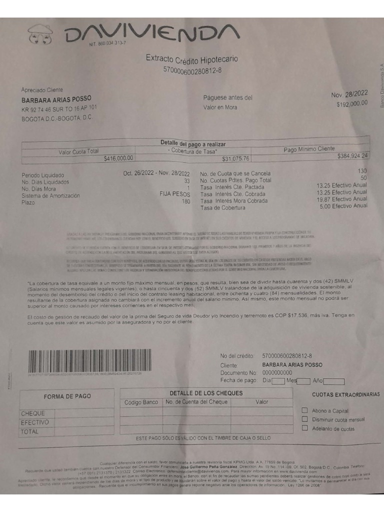 Extracto Davivienda | PDF