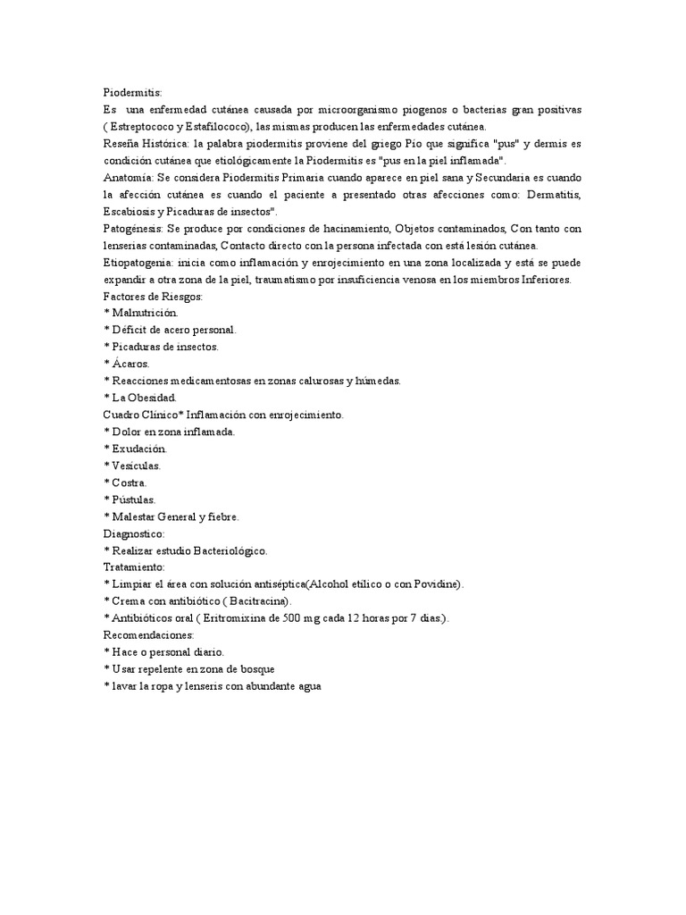 Piodermitis: Causas, Síntomas y Tratamiento | PDF | Política | Ciencia ...