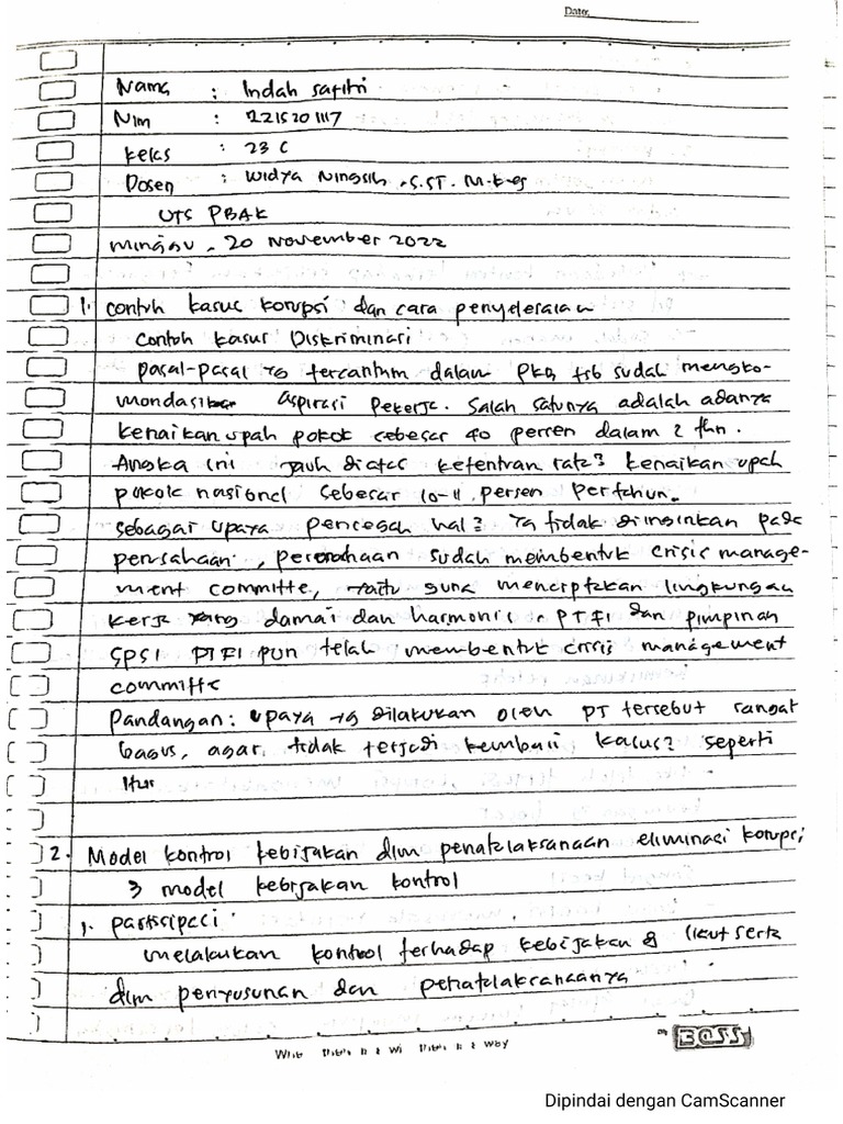 Uts Pbak Indah Safitri 23c | PDF