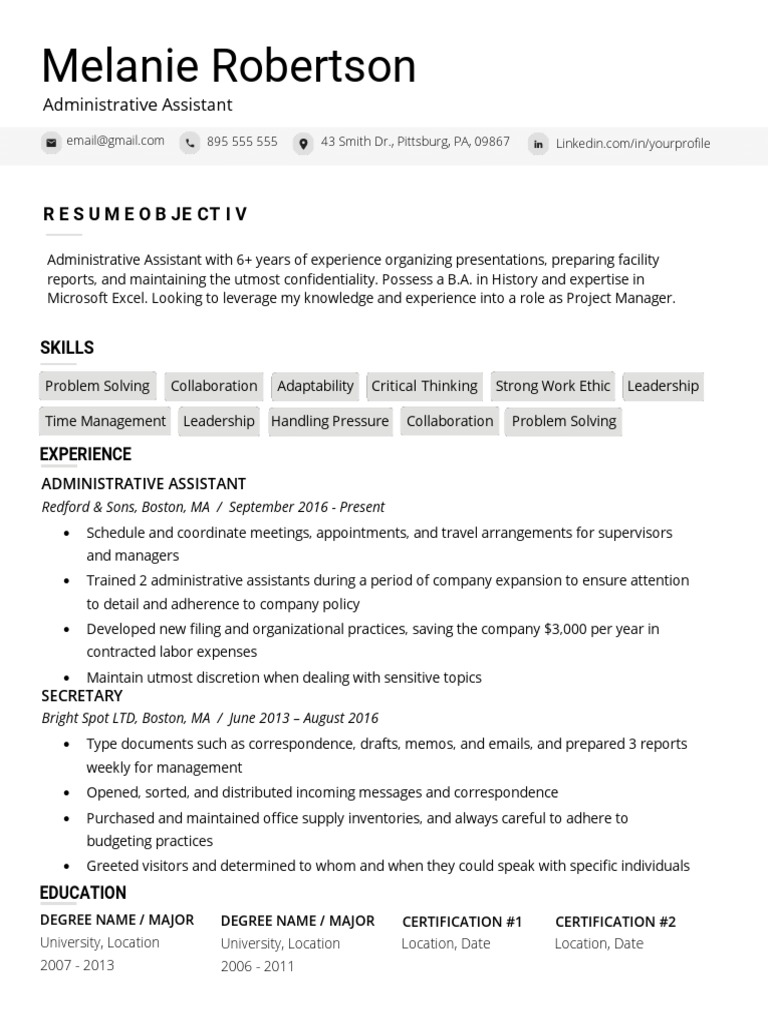 Advanced Resume Template Original | PDF