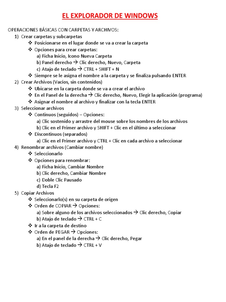 00 El Explorador de Windows Operaciones | PDF