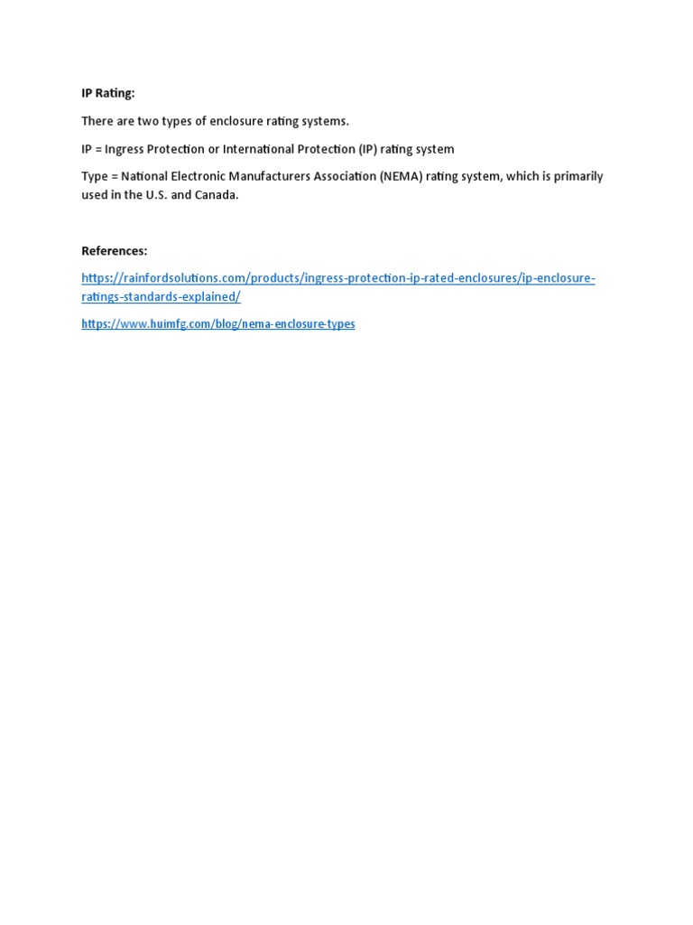 IP Rating | PDF | Computers
