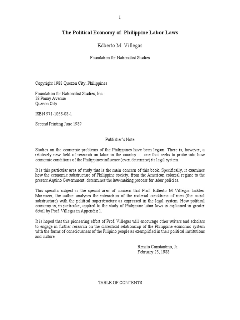 Political Economy of Labor Laws | Download Free PDF | Cost Of Living | Employment