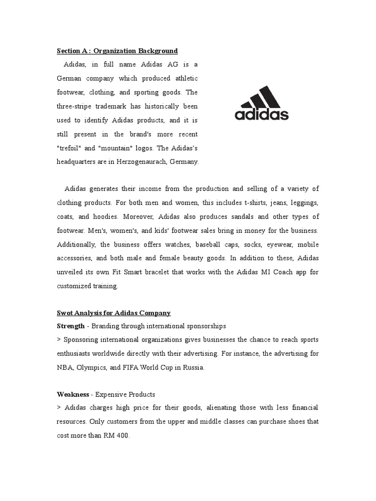 Introduction of Adidas | PDF | Business | Finance & Money Management