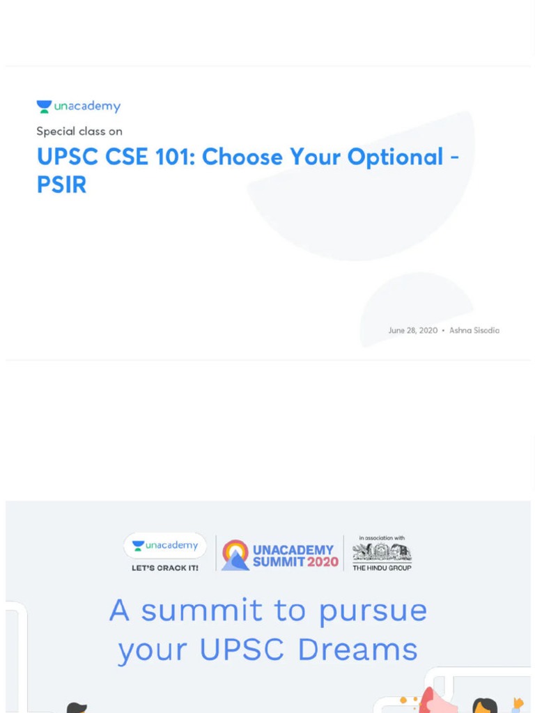 UPSC CSE 101: Choose Your Optional - PSIR-1 | PDF
