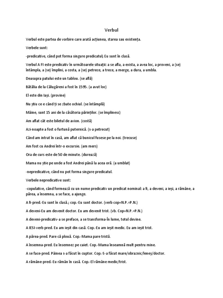 Verbul | PDF