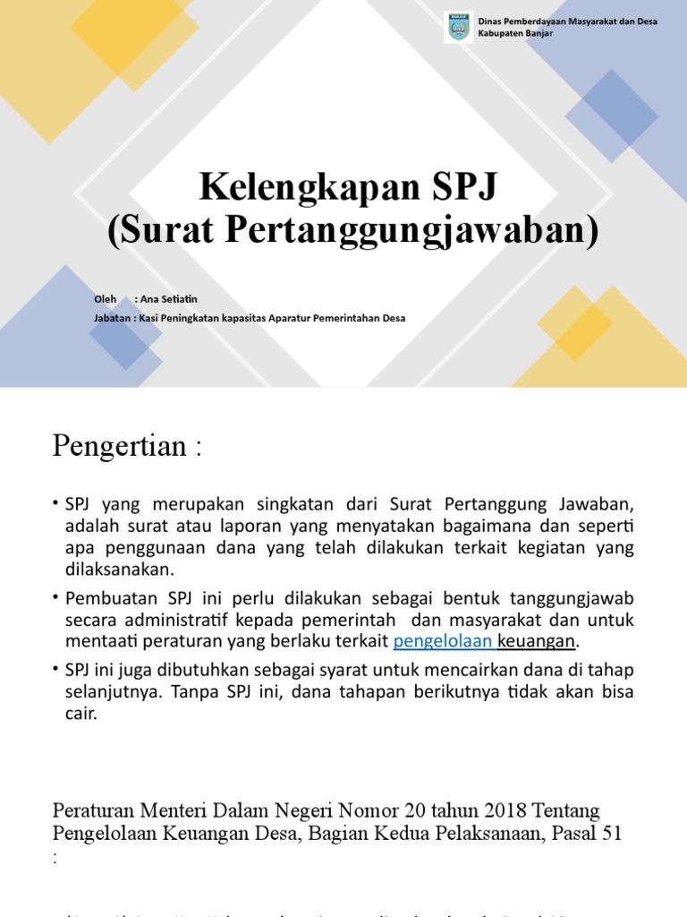 SPJ Kegiatan Kepala Daerah | PDF