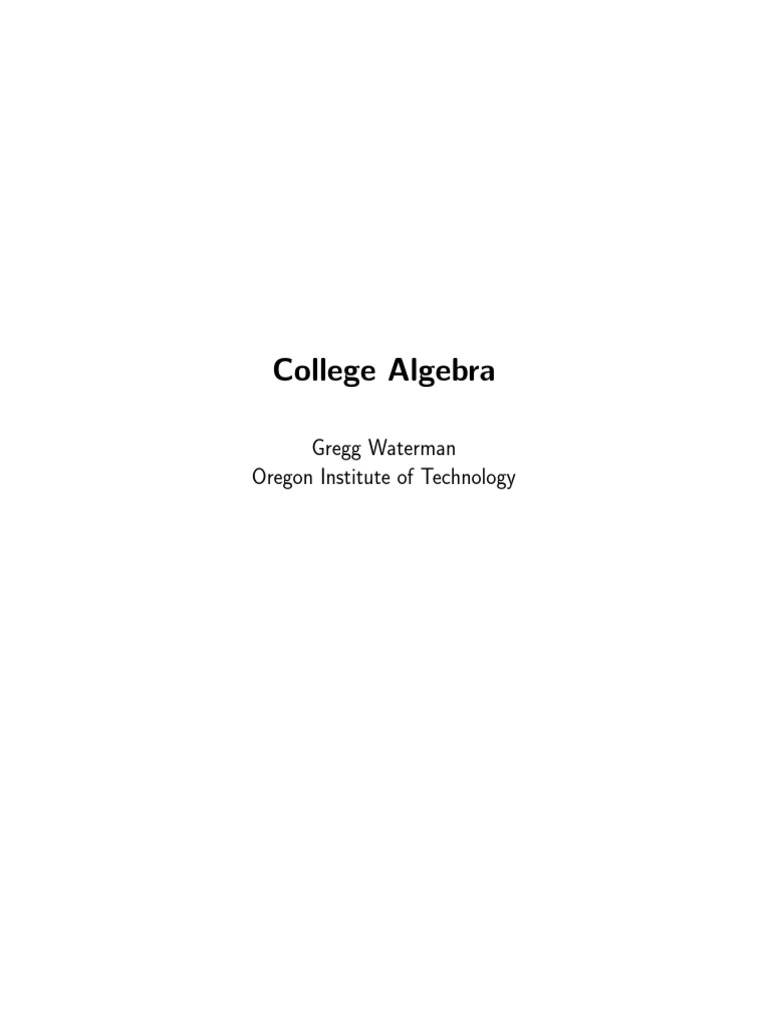 College Algebra | PDF