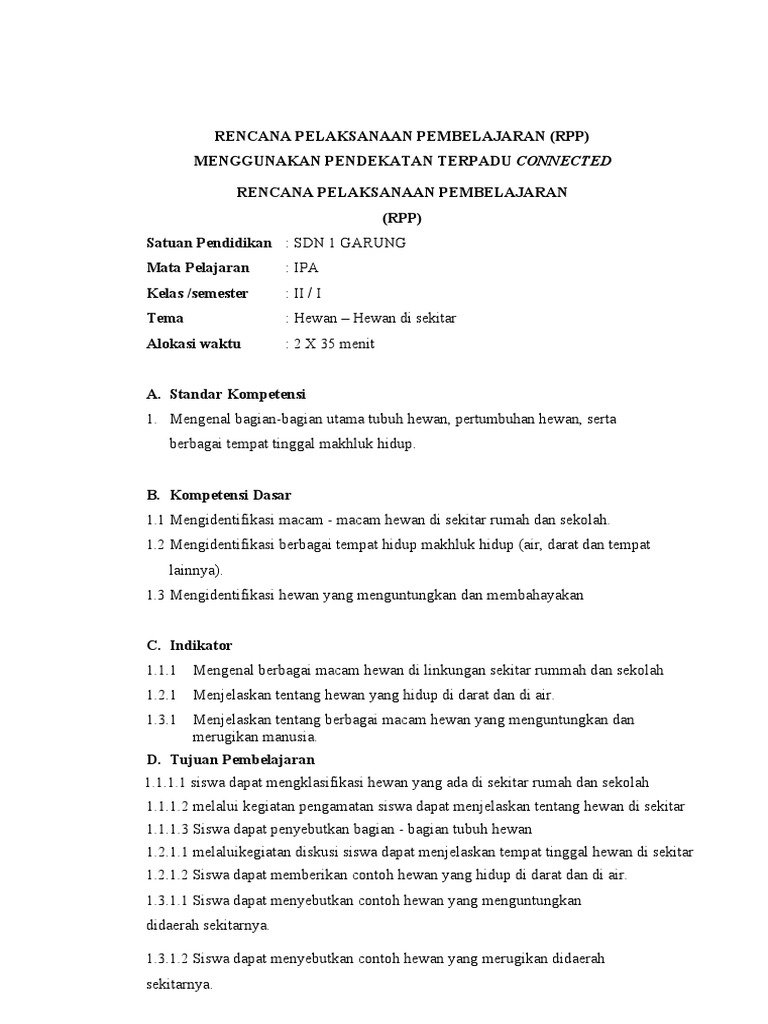 RPP Terpadu Connected | PDF