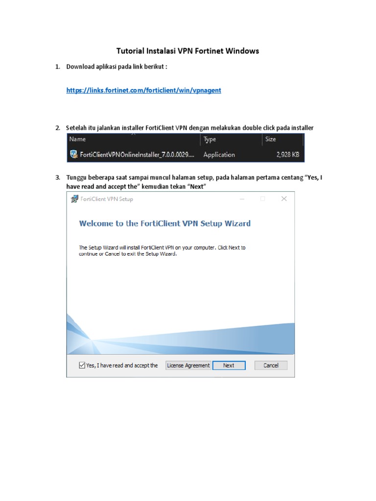 Tutorial Instalasi FortiClient VPN Windows | PDF