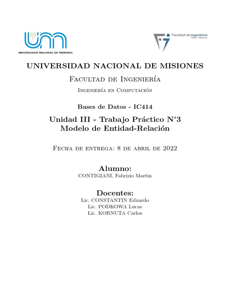 TP3 Bases de Datos | PDF