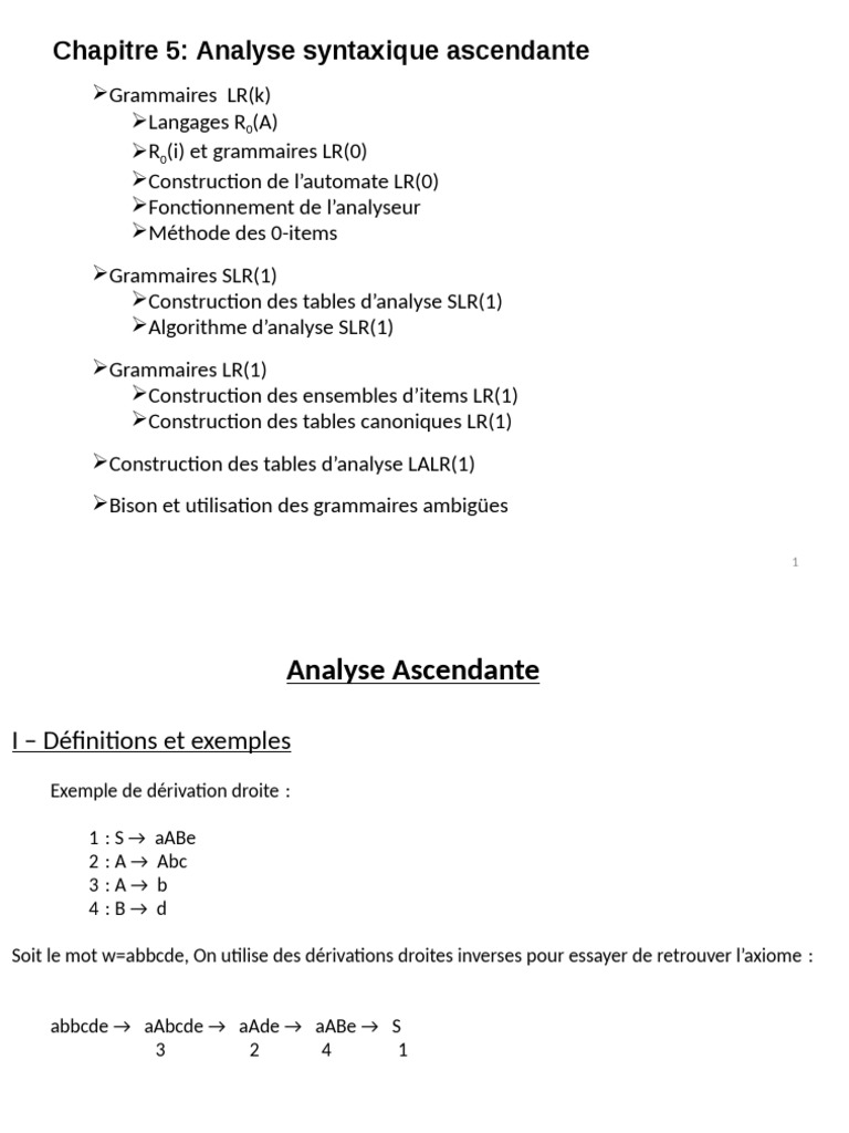 Analyse Ascendante | PDF