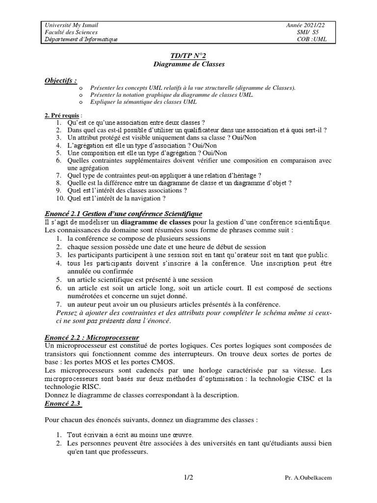 TD2 - TP2 - 2021-22 - Smi5 | PDF